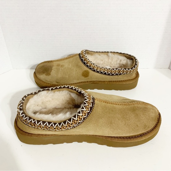 UGG | Shoes | Ugg Australia Tasman Chestnut Suede Sheepskin Fur ...